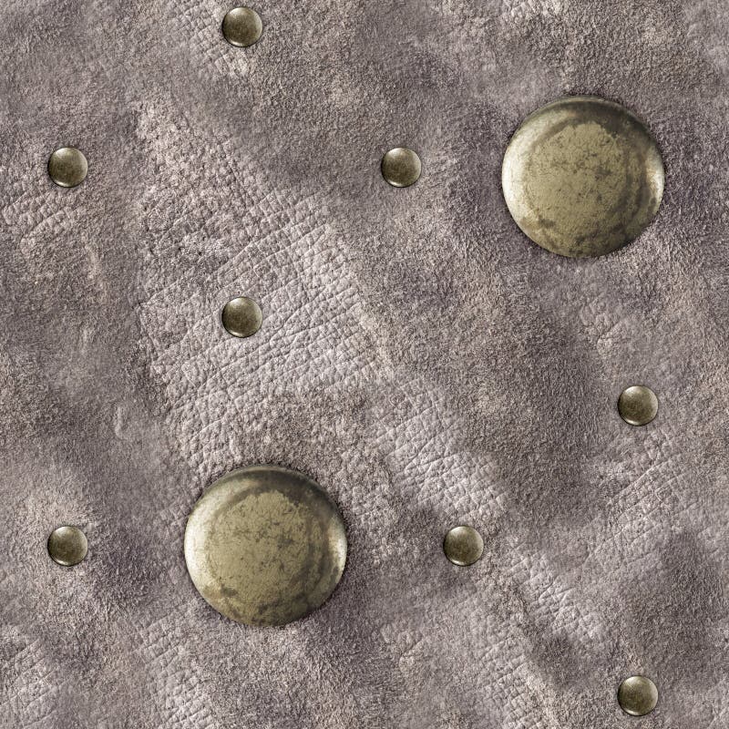 Seamless 4k Photo Texture of Gray Stained Leather with Copper Rivets ...