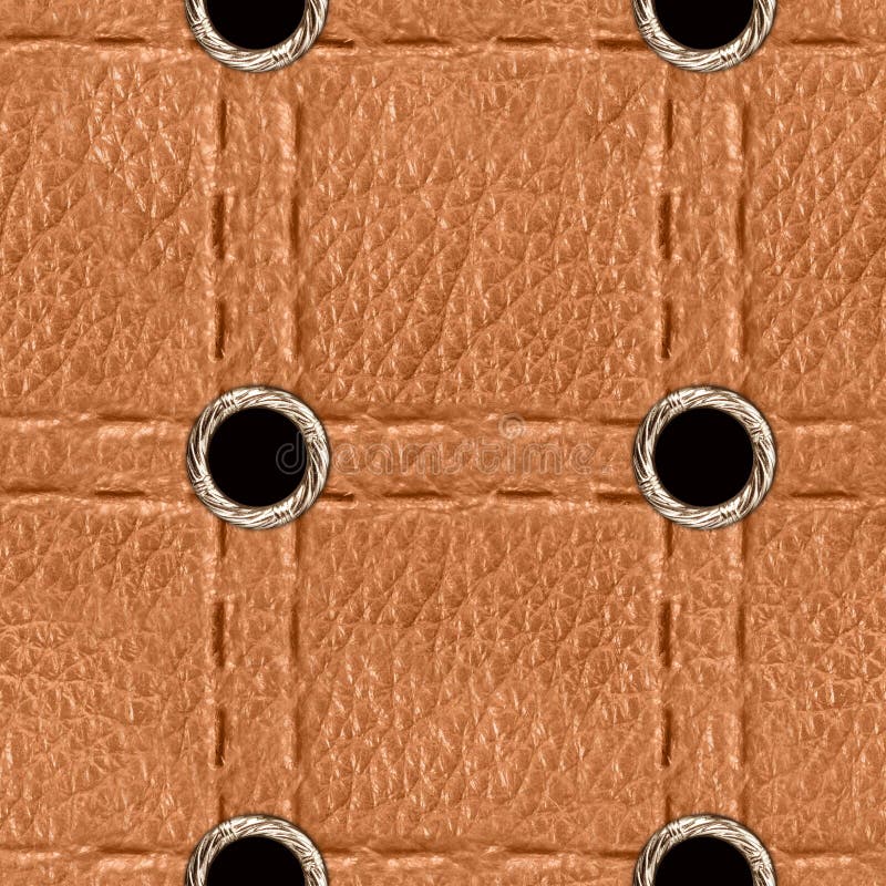 Seamless 4k Photo Texture of Light Brown Leather Surface with Metal ...