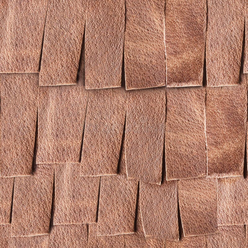 Seamless 4k Photo Texture Material of Brown Leather Fringe Armor Surface Stock Image - Image of ...