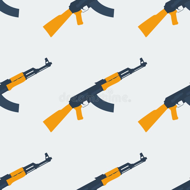 AK47 Kalashnikov Assault Rifle Stock Illustration - Illustration of ...