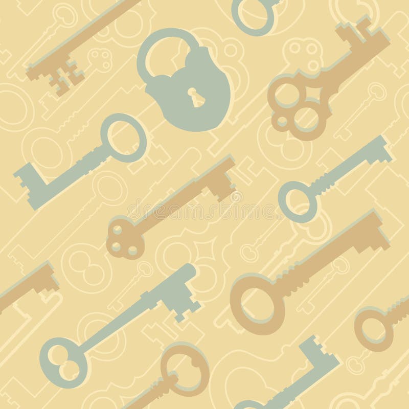 Seamless key pattern stock vector. Illustration of decoration - 29282075