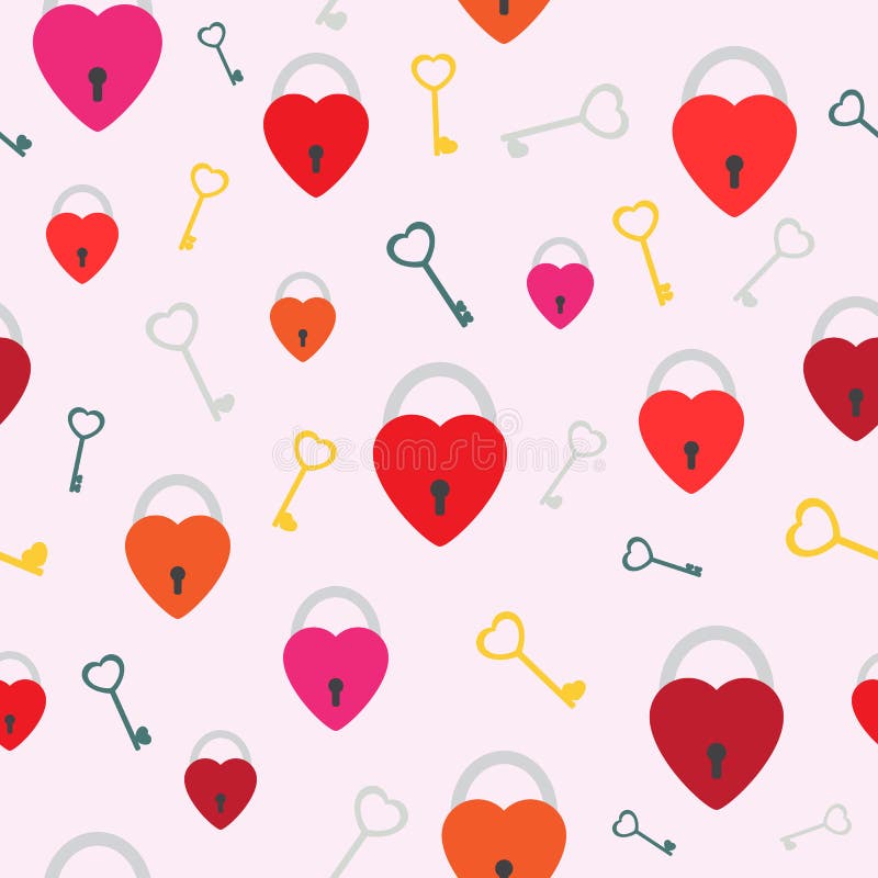 Seamless keys in heart. stock vector. Illustration of graphic - 28876959