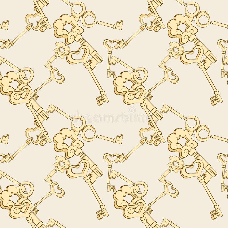 Seamless keys pattern stock vector. Illustration of door - 29751473