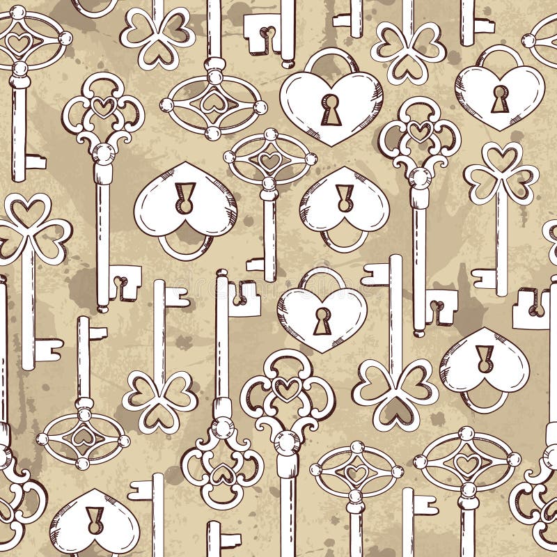 Seamless Keys Pattern Illustration in Stock Vector - Illustration of ...