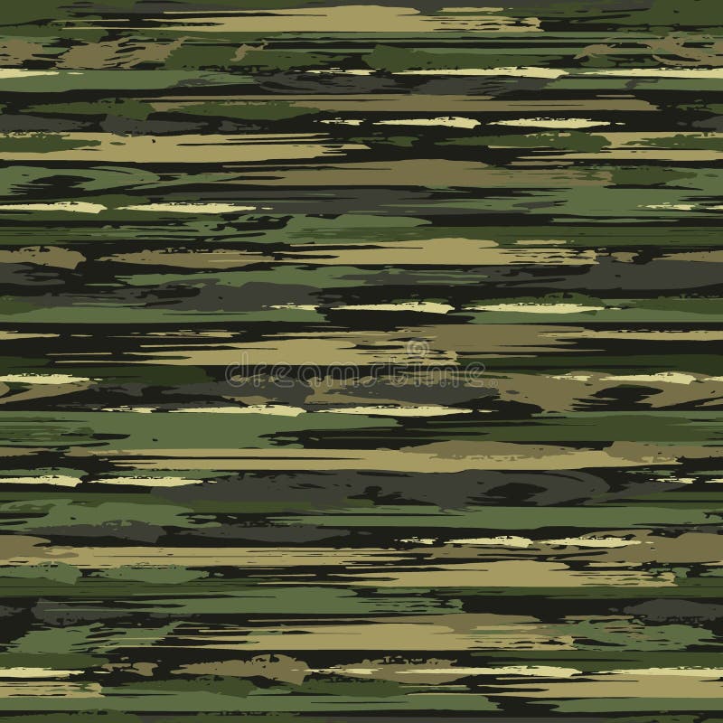 Grunge Green Camo Pattern with Horizontal Stripes Stock Vector ...