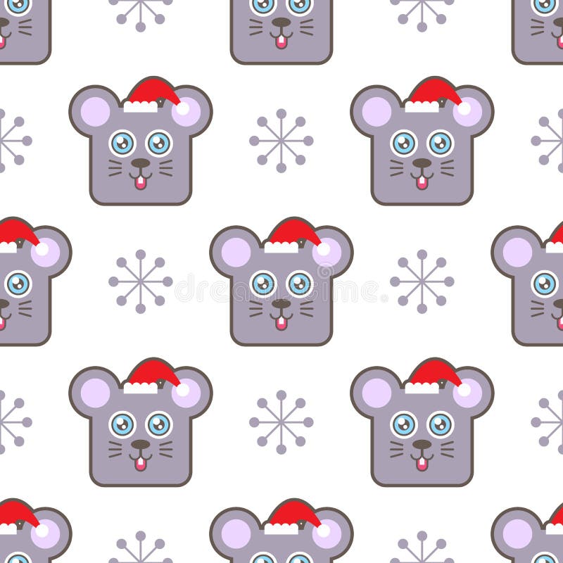 Santa Mouse Mascot Cartoon Style Stock Vector - Illustration of cartoon ...