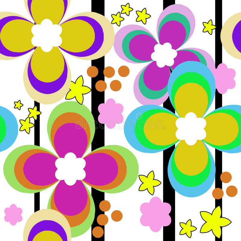 Kids Floral Pattern stock vector. Illustration of design - 32821243