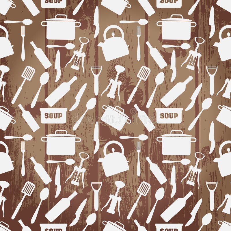 Seamless Kitchen Tools Pattern in Vector Realistic Modern Design Set ...