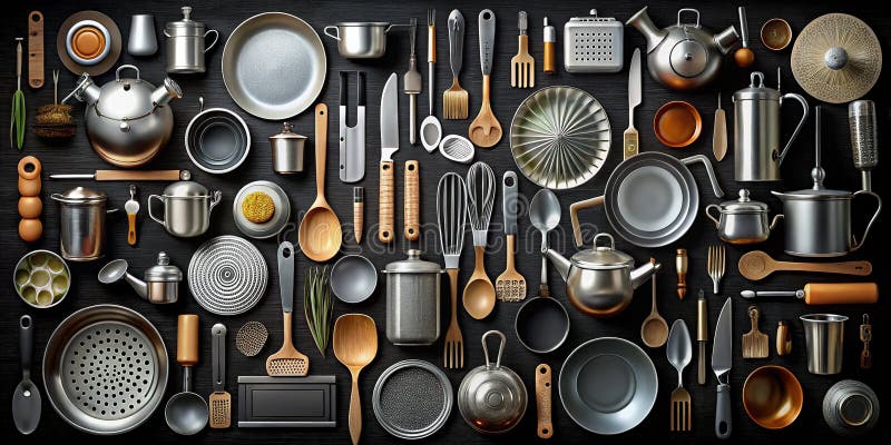 Seamless Kitchen Utensil Pattern a Comprehensive Collection of Cooking ...