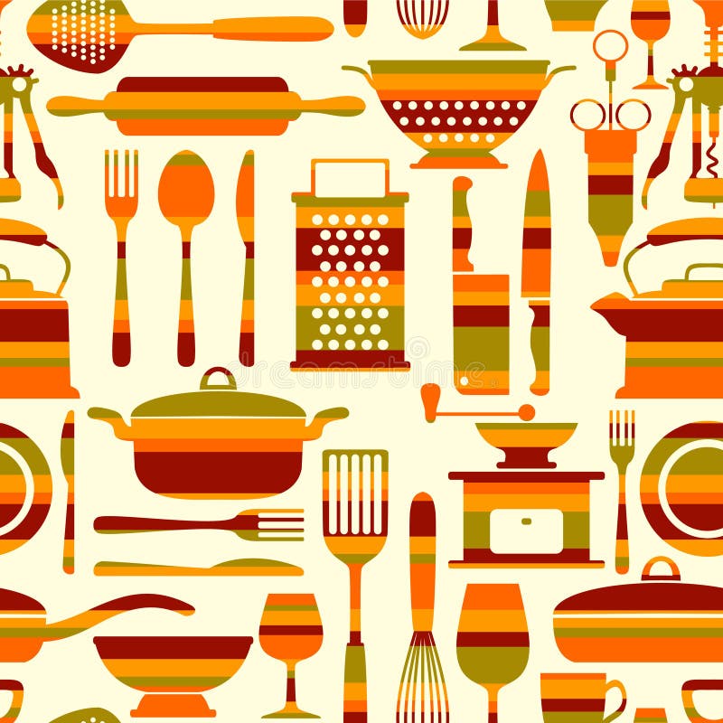 Set Vector Kitchen Icons, Flat Style Stock Vector - Illustration of ...