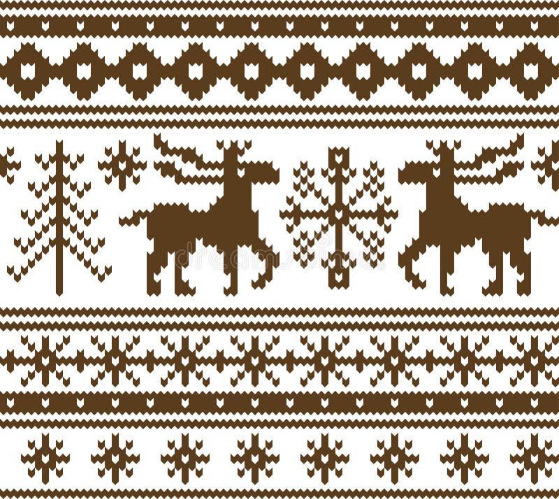 Nordic Seamless Knitted Christmas Pattern Vector Stock Vector ... Nordic Seamless Knitted Christmas Pattern Vector Stock Vector ...