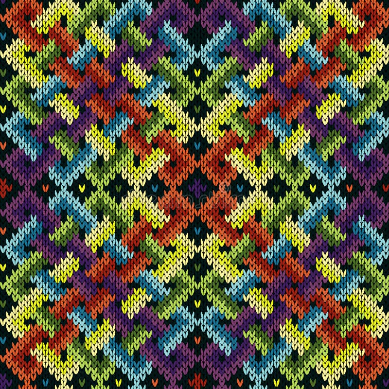 Intertwining Seamless Knitted Pattern in Cool Hues Stock Vector ...