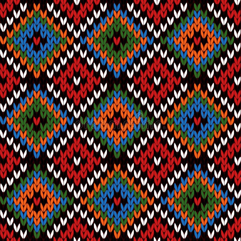 Multicolor Knitting Seamless Pattern Stock Vector - Illustration of ...