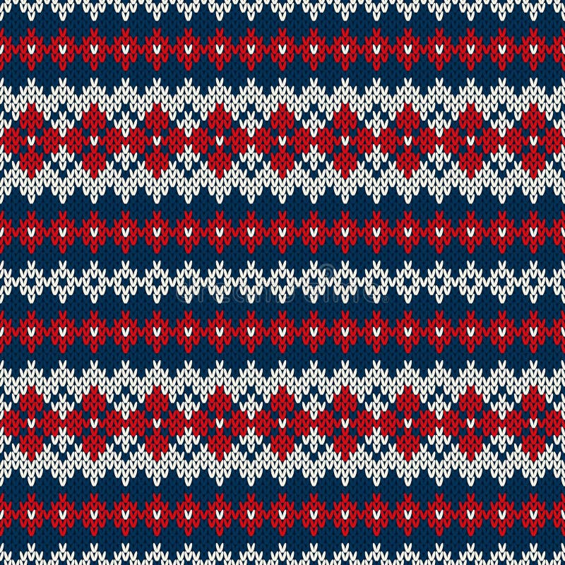 Knitted Seamless Pattern in Fair Isle Style. EPS Available Stock Vector ...