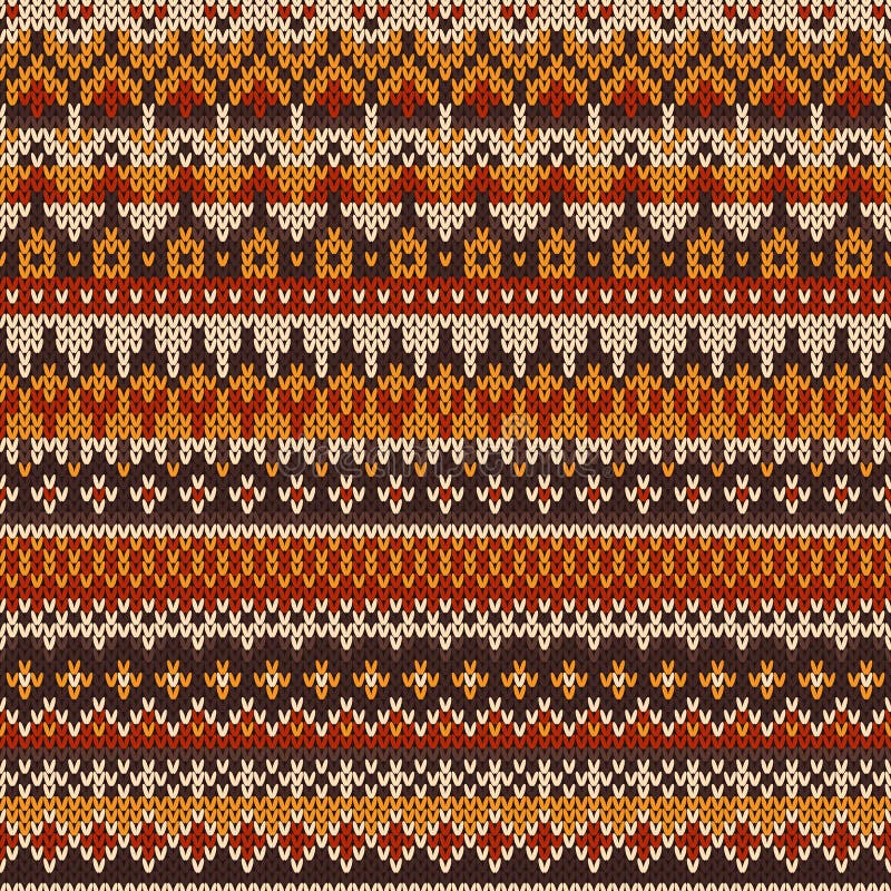 Knitted Seamless Pattern in Fair Isle Style. EPS Available Stock Vector ...