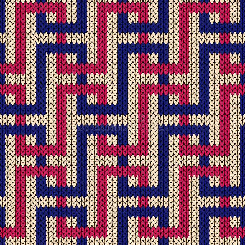 Intertwining Seamless Knitted Pattern In Cool Hues Stock Vector ...