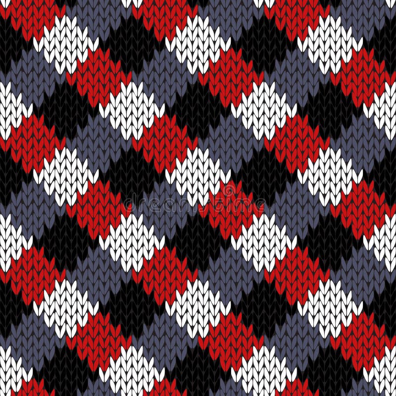 Seamless Knitted Quadratic Pattern Stock Vector - Illustration of ...