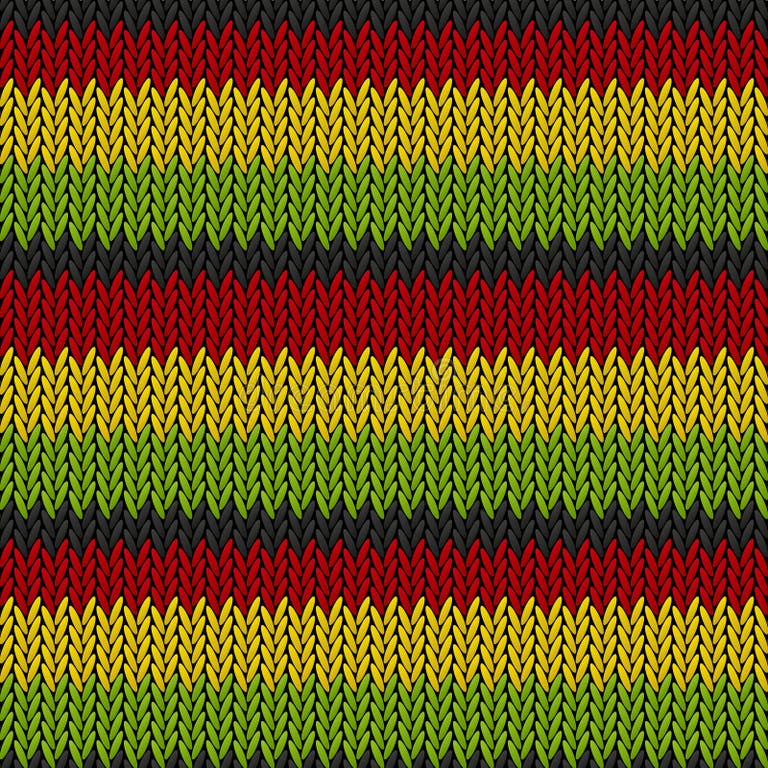 Seamless Knitted Reggae Pattern Stock Vector - Illustration of retro ...