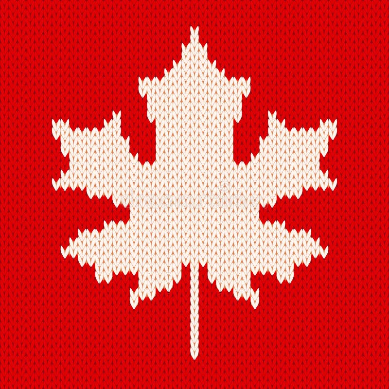 Maple Leaf on Red - Seamless Knitting Pattern Stock Vector ...