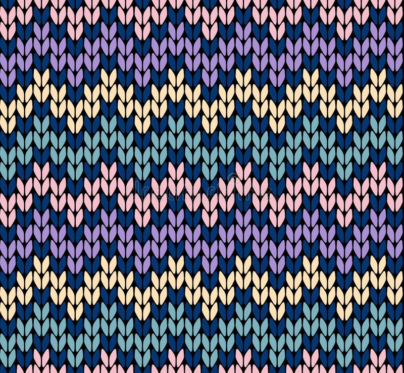 Seamless Knitting Zigzak Pattern Stock Vector - Illustration of square ...