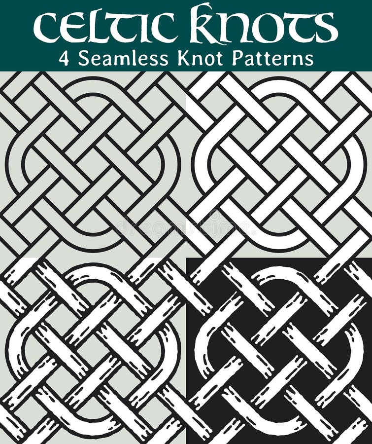 Seamless Knot Pattern in Black and White, Vector Stock Vector ...
