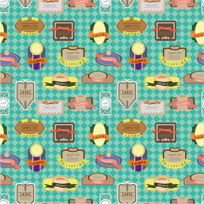 Seamless label pattern stock vector. Illustration of graphic - 18492342