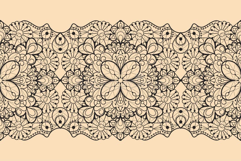 Seamless lace ribbon stock vector. Illustration of texture - 39998705