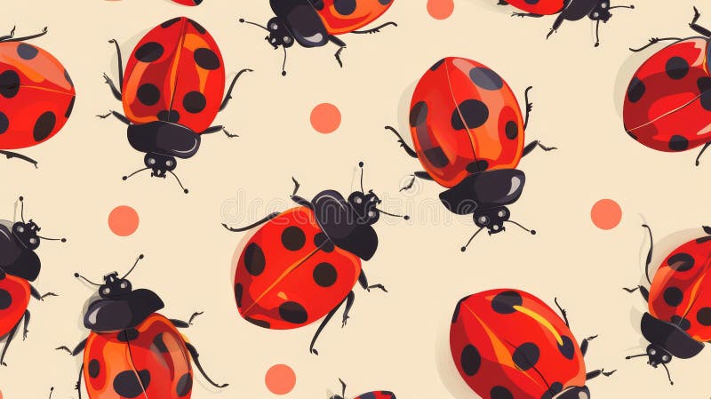 This Seamless Ladybug Pattern Designs for Wrapping, Fabric, Textile and ...
