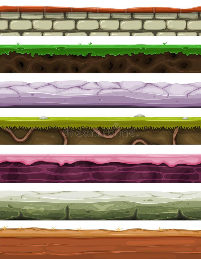 Seamless Landscape Grounds for Game Ui Stock Vector - Illustration of ...