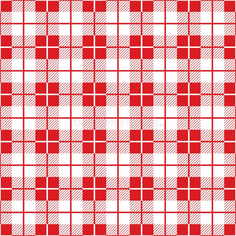 Seamless Large Red Check Pattern. Vintage Restaurant Check Tablecloth ...