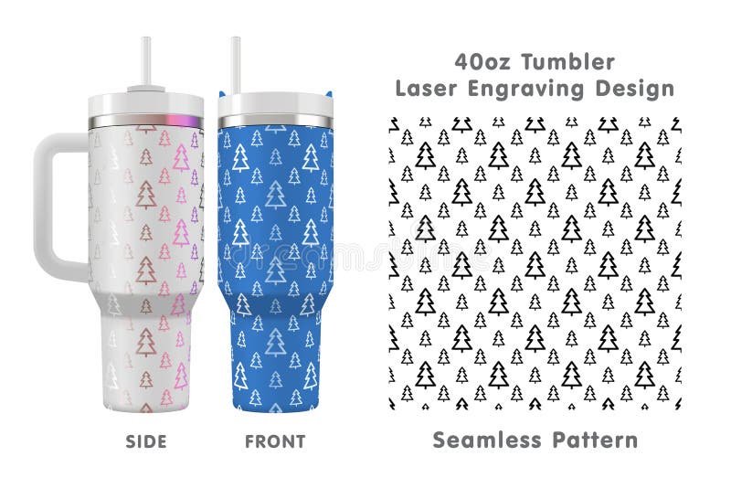 Christmas Tree Tileable Pattern. Seamless Laser Engraving Design for ...