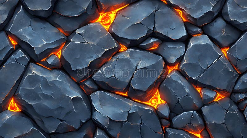 Seamless Lava Rock Texture Background Featuring Molten Magma with ...