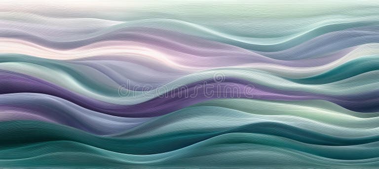 Seamless Lavender To Mint Gradient, 3D Wave Texture, Gentle Flowing ...