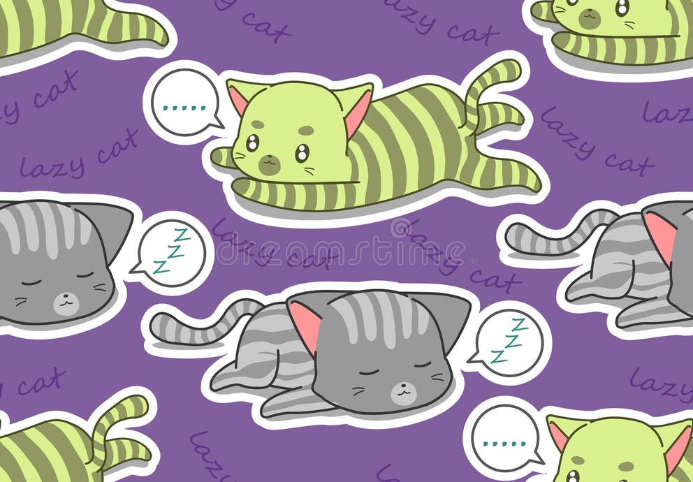Cartoon Lazy Cat 2 Stock Illustrations – 5 Cartoon Lazy Cat 2 Stock ...