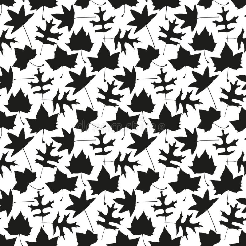 Seamless Autumn Fall Leaf Silhouette Pattern Background Stock ...