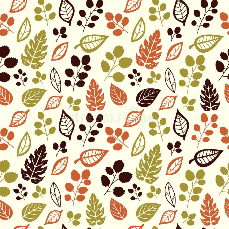Seamless leaf pattern stock vector. Illustration of decor - 38958092