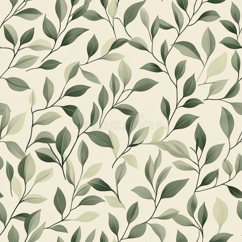 Seamless Leaf Pattern. Elegant Grey Green Leaf Background. Luxurious ...