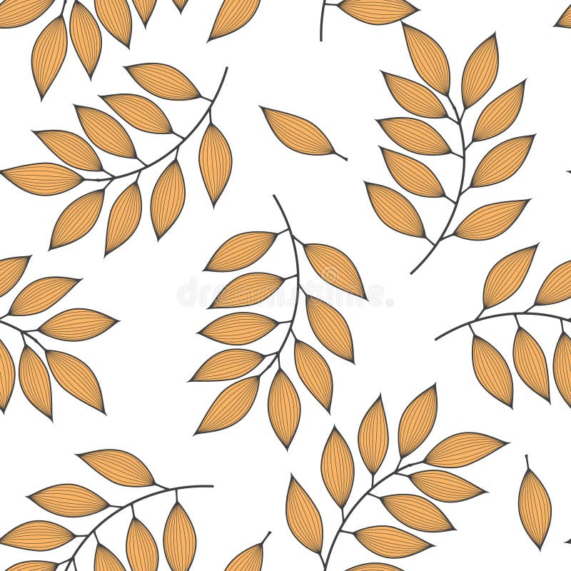 Seamless leaf pattern stock vector. Illustration of retro - 237538043