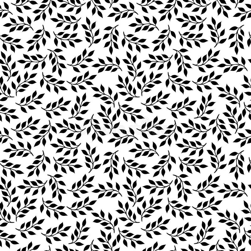 Seamless Leaf Vector Background, Simple Black and White Stripes Vector ...