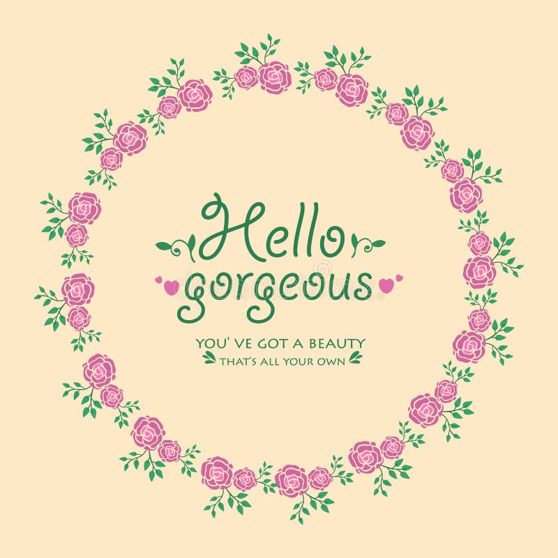 Seamless of Leaf and Wreath Frame, for Hello Gorgeous Card Template ...