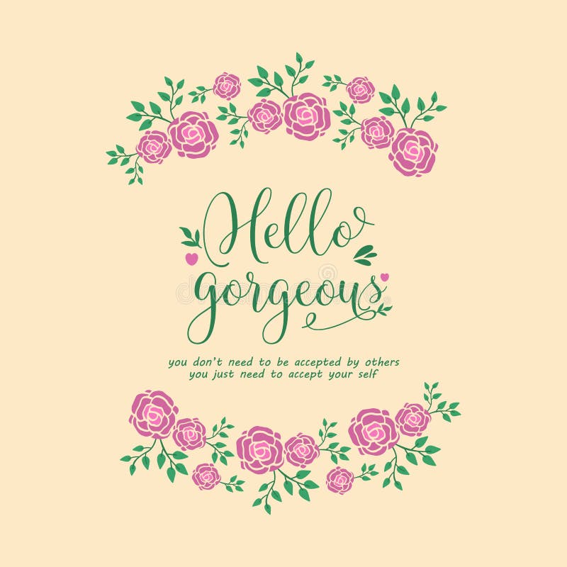 Seamless of Leaf and Wreath Frame, for Hello Gorgeous Card Template ...