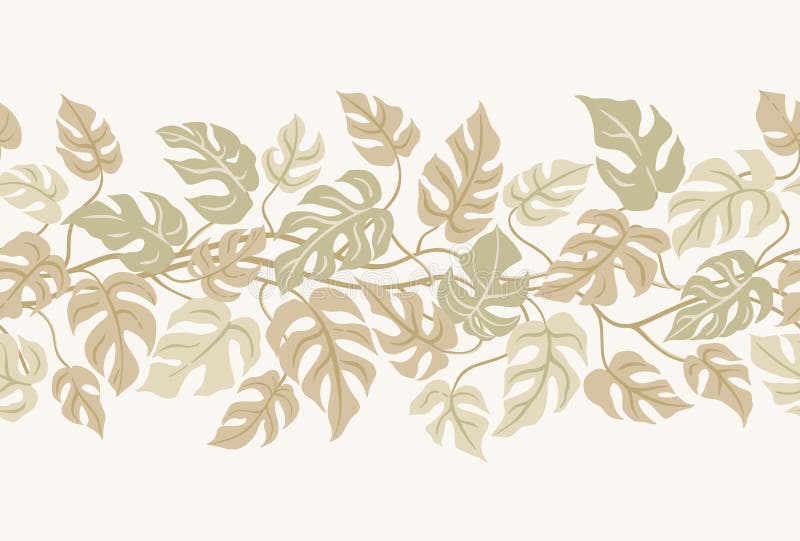 Seamless Leafy Pattern in Natural Colors Stock Vector - Illustration of ...