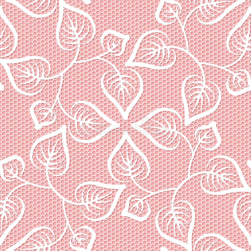 Seamless Leaves Lace Pattern Stock Vector - Illustration of botanical ...