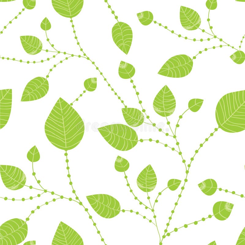 Seamless Leaves Pattern in Green Stock Vector - Illustration of paper ...