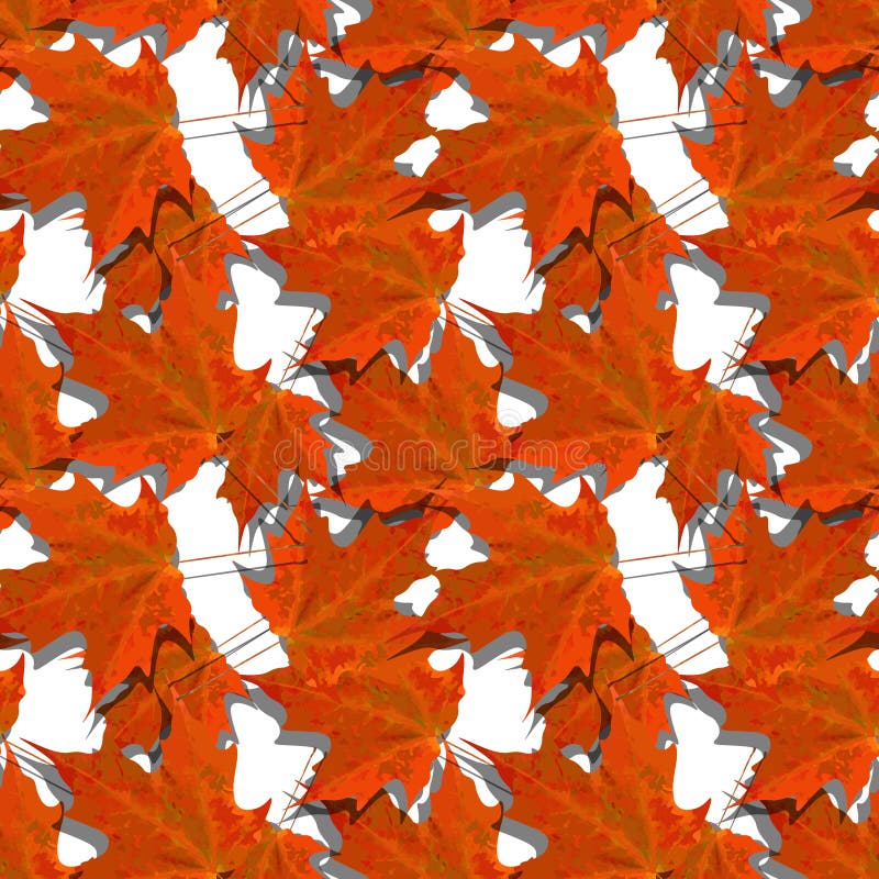 Seamless Leaves with Shadow Pattern. Stock Vector - Illustration of ...