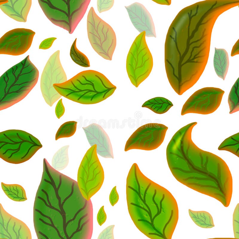 Seamless Leaves Tile stock illustration. Illustration of decorative ...