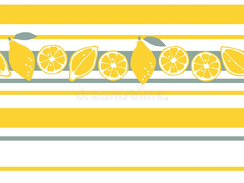 Seamless Lemon Fruit Pattern. Fruit with Leaf Hand Drawn Sketch ...