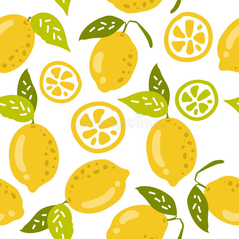 Seamless lemon pattern stock vector. Illustration of citrus - 142373391