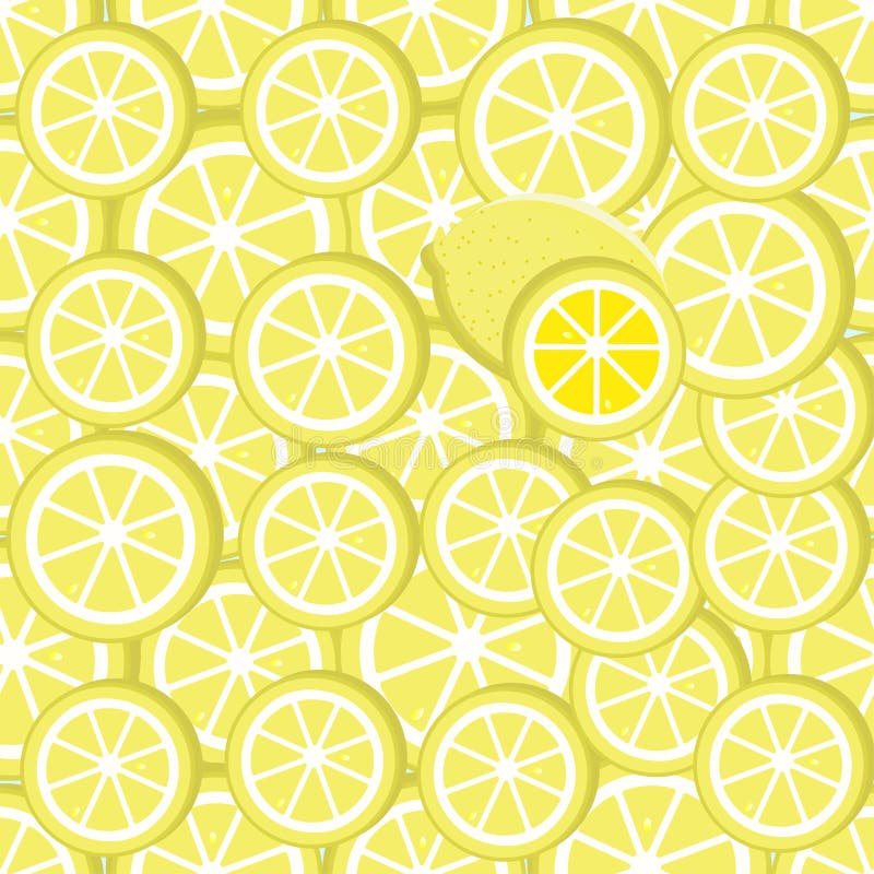 Seamless Lemon Pattern - Citrus Illustration with Leaves Repeating on ...