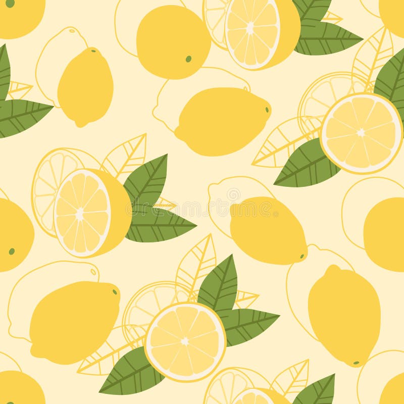 Seamless lemon pattern stock vector. Illustration of nutrition - 72077986